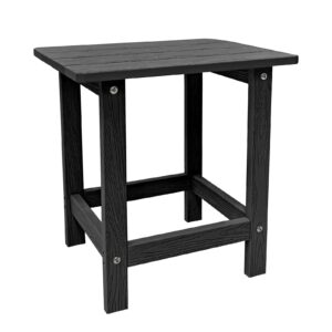 meluvici outdoor side table, hdps single adirondack side table weather resistant, outdoor table for adirondack chair, outside end table for patio, pool, deck, porch, outdoor or indoor use, black