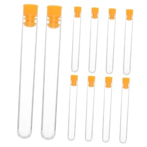 hoement 10pcs transparent needle tubes with caps cross stitch sewing needle dispenser organizer plastic storage bottles for crafting and bead organization