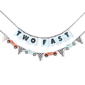 two fast banner - two fast birthday decorations,two fast car birthday party,racing second birthday decorations,race car two fast flag banner