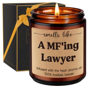 miracu badass lawyer candle, lawyer gifts for women, men - funny gifts for law students, cool gifts for lawyers - christmas, law school graduation gifts, future lawyer gifts, law school essentials