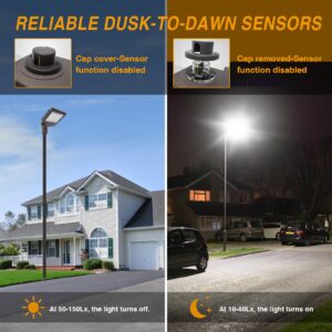 LED Parking Lot Light 200W, 170LM/W IP67 Waterproof Efficient Dusk to Dawn Outdoor Street Flood Lighting, 34000LM Shoebox Area Fixture for Commercial, Slipfitter Mount, 5000K, 120-277Vac, ETL Listed