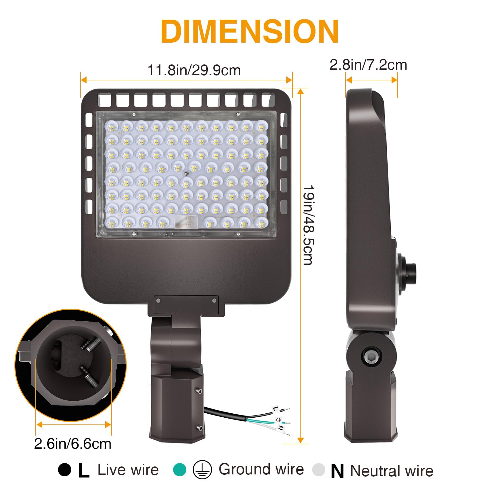 LED Parking Lot Light 200W, 170LM/W IP67 Waterproof Efficient Dusk to Dawn Outdoor Street Flood Lighting, 34000LM Shoebox Area Fixture for Commercial, Slipfitter Mount, 5000K, 120-277Vac, ETL Listed