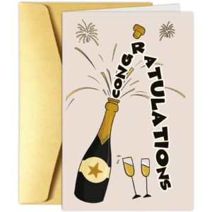 obbyidk champagne wedding congratulations card, funny wedding shower card for bride groom, congrats engagement card for friends