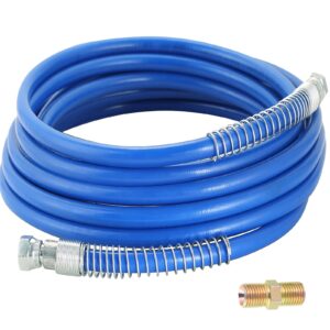 amgsh airless paint spray hose, 1/4 in high pressure universal airless paint sprayer hose flexible fiber tube 3300 psi flexible fiber tube (blue, 25ft / 7.5 m)