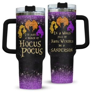 34hd hocus gifts for women, hocus tumbler with handle 40oz stainless steel, witch brew tumbler, christmas gifts for movie lovers, sanderson sister gifts