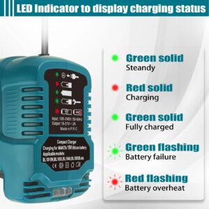 Fast Charger for Makita 18v Battery Charger Compatible with Makita 18V Battery BL1850 BL1840B BL1820 BL1815 BL1860 BL1830