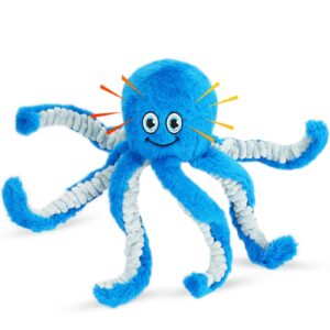 eneston large squeaky dog toys octopus stuffed puppy toys- tug of war dog toys interactive plush dog chew toys for small, medium and large dogs