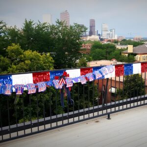 4th of July Decorations 4 Pack Tinsel Foil Fringe Garland Curtains Streamers Hanging Red White Blue Fringe Backdrop Banner for Parade Floats Decorations 4th of July America Patriotic Day Memorial Day