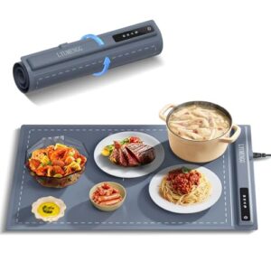 warming mat for food,3 tempmaster adjustable warming tray setting foldable electric warming tray,250w full-surface heat in 10s food warming mat,1.8m power plug warming tray for buffets party (grey)