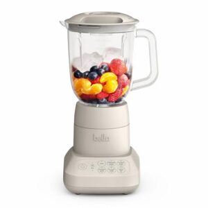 bella 10 speed countertop blender, juicer & smoothie maker, fits-anywhere™ kitchenware, slim flip & store design, dishwasher safe 48oz capacity pitcher & lid, stainless steel blade, 450 watt, oatmilk