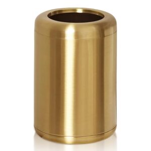 yojia 8l/2.11gallons small gold bathroom trash can,brushed gold garbage can，brass gold trash can for bathroom,bedroom,hotel,dressing room,rv,store (235 gold)