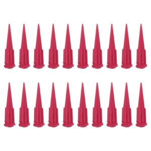 patikil 25ga tapered tip dispensing needle, 50pcs plastic needle tube blunt tips with luer lock for glue oil applicator, red