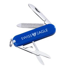 swiss eagle premium quality classic multi-tool army knife - compact - tools in your pocket - blue