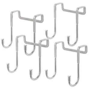 dealschic over the door hooks, 4 pack shower hooks towel hanger for glass door, towel hooks for kitchen bathroom cabinets cupboards, stainless steel utility hooks fitting wide and thin doors (white)