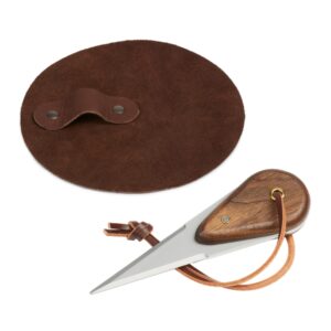 outset oyster shucking set, includes oyster knife and leather hand guard