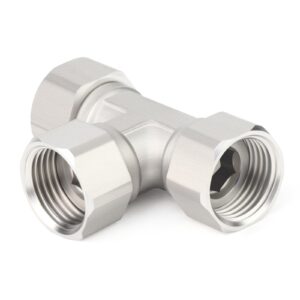 TAISHER 2PCS 304 Stainless Steel 3 Way 3 Ends Flexible Movable Tee Connector, 1/2" for Sprayer, Angled Valve, Shower Arm