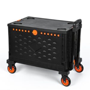 rtdac outdoor folding trolley shopping cart, black, dbn008