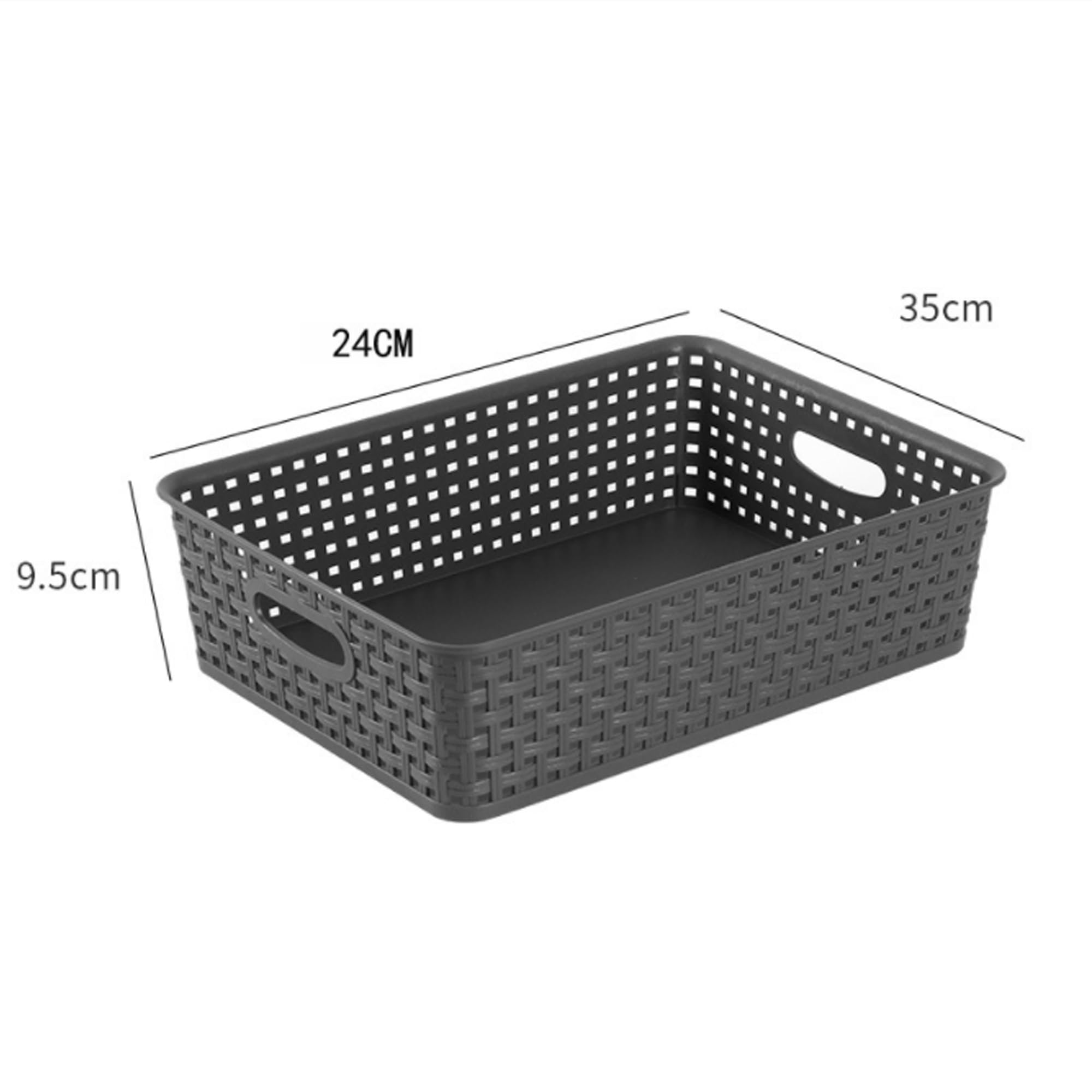 Plastic Storage Baskets 3 Pack, Large Pantry Organization and Storage,Basket Household Organizers,Plastic Baskets with Handles Storage Baskets 13.77"X9.84"X3.74" (Grey Large)