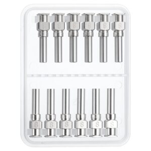 patikil 8ga x 0.5 inch stainless steel dispensing needle tips, 12pcs metal glue needle tube blunt tips luer lock for thick glue ink lab, silver