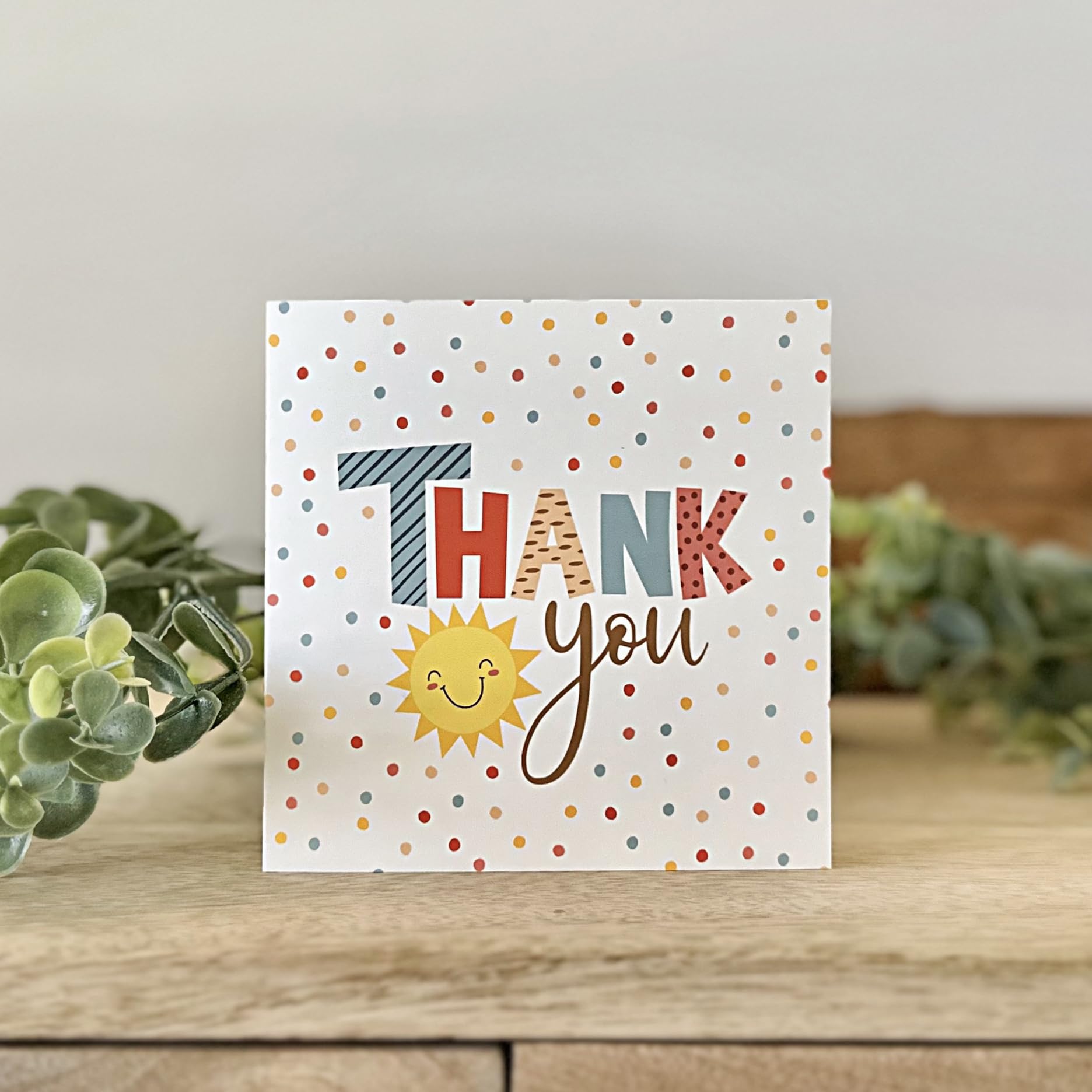 Honeyplum Lil Ray of Sunshine Thank You Cards - Pack of 36 Cards With Matching Envelopes - Small Thank You Cards Sized 5 x 5