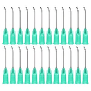 patikil 18ga x 1 inch dispensing needle tips, 36pcs stainless steel 45 degrees pre bent glue needle tube blunt tips with luer lock for glue oil applicator, green