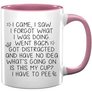 funny senior citizen i came i saw i forgot mug 11oz - sarcastic gift for old people, mom, grandma - mothers day, birthday, retirement, christmas gift for elderly - lightweight coffee mugs for elderly