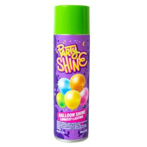 party shine balloon shine spray, silicone spray for latex balloons, balloon spray shine, waterproof, fragrance-free and less slippery formula, perfect for balloon décor, parties, events, 13oz (1 pack)