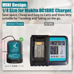 JJXNDO DC18RC 18 Volt Lithium Battery Charger Replacement for Makita 18V Lithium-Ion Battery BL1850 BL1840B BL1820 BL1815 BL1860 BL1430 BL1450 BL1830 Mini Compact Charger(Not for 14.4V)