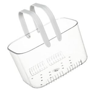 transparent multifunctional shower caddy basket, portable handle, waterproof, pet & pp material, for bathroom use