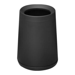 yojia 8l/2.1 gallon small bathroom black trash can,open top waterproof metal waste basket,light luxury black garbage can for bathroom, bedroom, kitchen, office,hotel,apartment,rv (z-8l black)