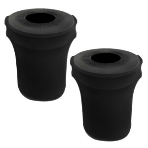 juxyes 32 gallon outdoor stretch trash can covers for banquets wedding, black spandex waste container cover decorative cover for outside household kitchen bin, hide the ugly garbage cans, pack of 2