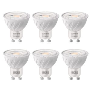 vitunov gu10 led bulb dimmable, 50w halogen equivalent, warm white 3000k, 120v 5w 500lm mr16 spotlight bulbs for track recessed accent ceiling lighting, 6 pack