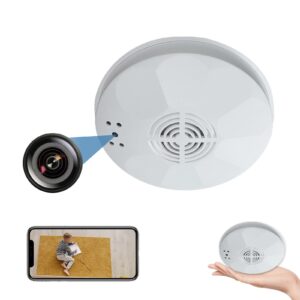 4k ultra hd smoke detector hidden camera | wifi remote real-time viewing | night vision | motion detection | hidden home security baby pet nanny camera | no audio | energized for use