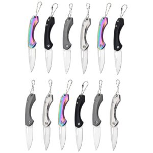 feizii foldable pocket knife camping blade with a length of 2.4 inches and 4 colors (black, silver, gray, rainbow), the best gift choice (12)