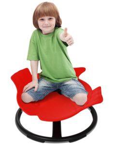 fahkns spin chair for kids, sensory swivel chair, swivel chair for autism kids training concentration, outdoor and indoor non slip metal base sensory chair relieving toddlers sickness symptoms