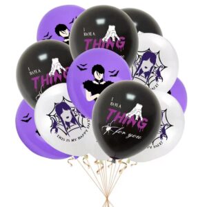 generic 24 pcs wednesday balloon birthday party decoration, addams family birthday party decorations,birthday theme party decoration