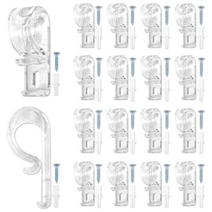 18 sets roller shade clear safety chain and cord guide fixation hook p clip blind cord holder fixation hook fixation hook for bead chain for roller blinds (clear)