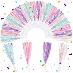 gdzrdflh 24 pcs party blowers, noise makers glitter metallic fringed party horns for birthday blow horns graduation sporting party favors supplies