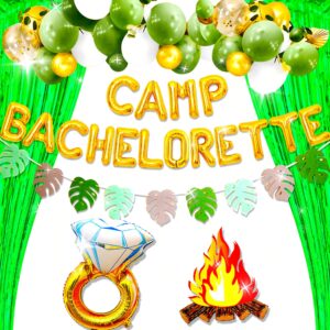 gold camp bachelorette decorations balloons sign banner camping bachelorette banner supplies for mountain camp bachelorette bridal shower wedding engagement