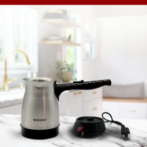 marado — arabic/turkish foldable/portable — electric coffee pot — stainless steel — up to 5 cups