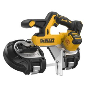 dewalt 20v max xr bandsaw, brushless motor, portable and cordless, 3-3/8 inch cut capacity, bare tool only (dcs378b)