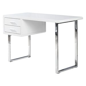 best master furniture brynna modern lacquer computer desk, white