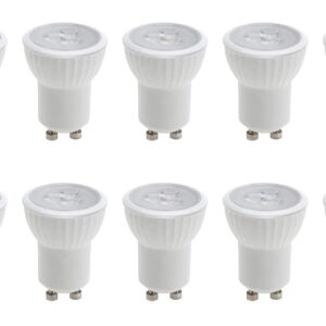 GU10 3W LED Light Bulb MR11 Non-dimmable Spotlight Light Bulb(30W Equivalent) GU10 Base Bulb for Home and Commercial Lighting, Recessed Lighting, Track Light, Warm White 3000K, AC85-265V, Pack of 10