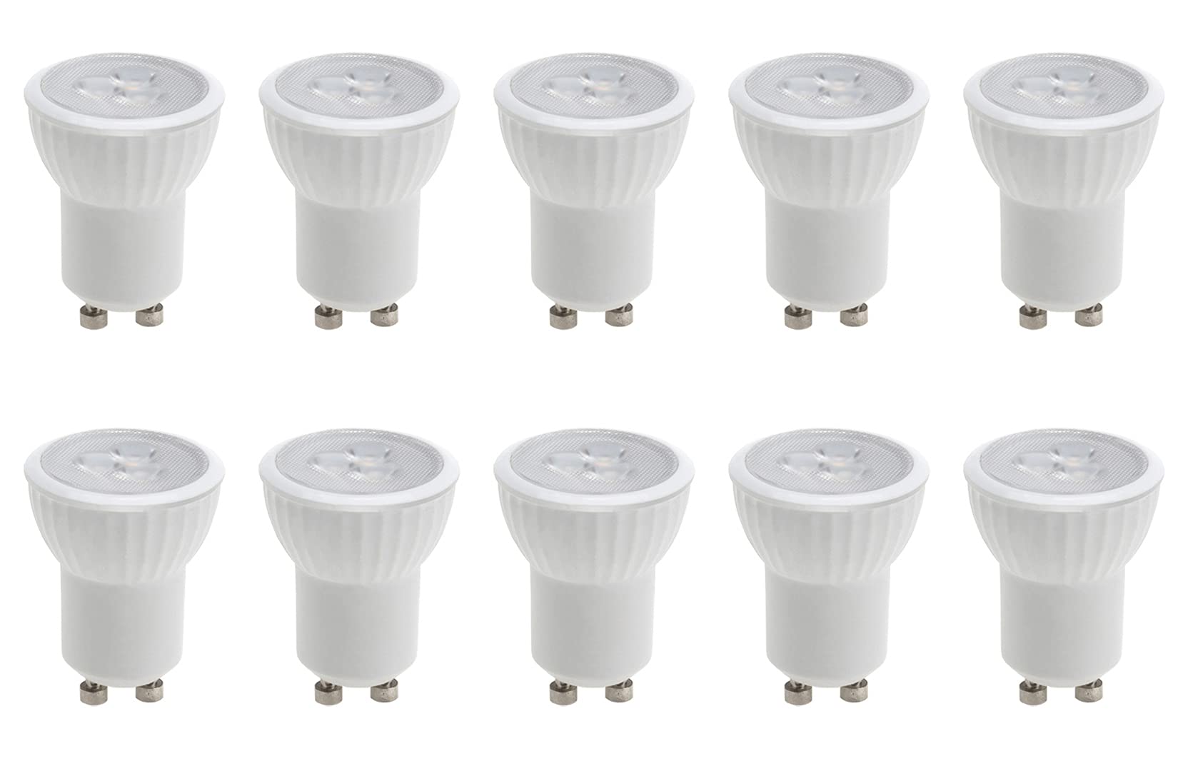 GU10 3W LED Light Bulb MR11 Non-dimmable Spotlight Light Bulb(30W Equivalent) GU10 Base Bulb for Home and Commercial Lighting, Recessed Lighting, Track Light, Warm White 3000K, AC85-265V, Pack of 10