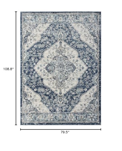 LUXE WEAVERS Euston Collection 8061 Blue 6x9 Modern Oriental Area Rug