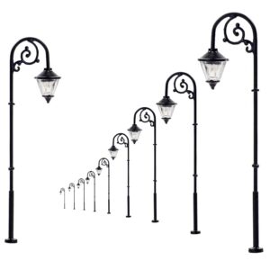 lym57 10pcs model railway street lgihts lamppost lamp ho scale 63mm or 2.48inch single head leds