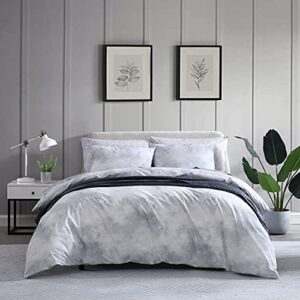 city scene - king duvet cover set, cotton bedding with matching shams, modern home decor (koto clouds grey, king)