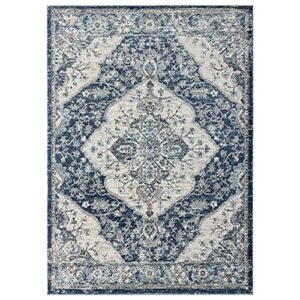 LUXE WEAVERS Euston Collection 8061 Blue 6x9 Modern Oriental Area Rug