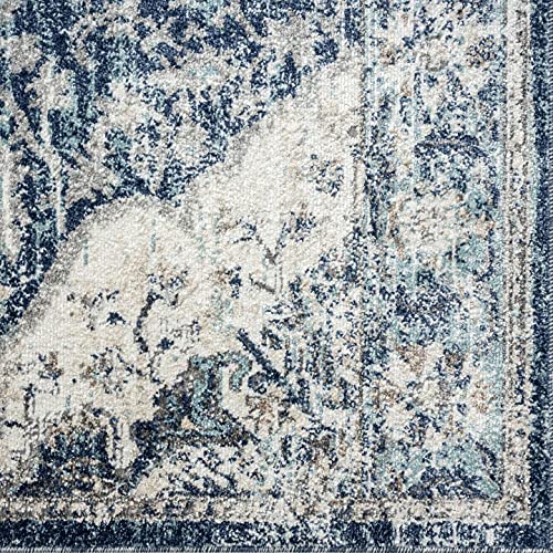 LUXE WEAVERS Euston Collection 8061 Blue 6x9 Modern Oriental Area Rug