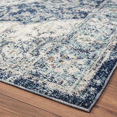 LUXE WEAVERS Euston Collection 8061 Blue 6x9 Modern Oriental Area Rug